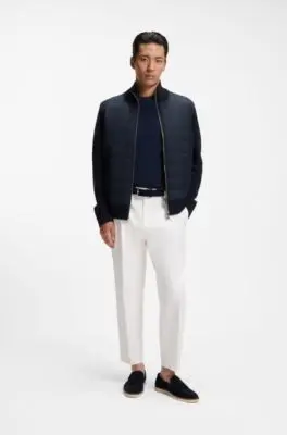 BOSS Padded-front Jacket In Virgin Wool