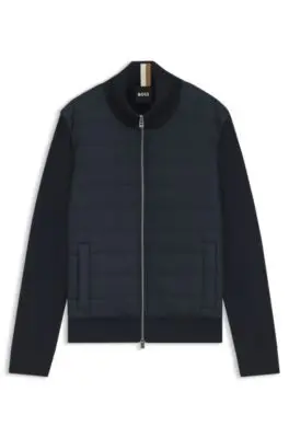 BOSS Padded-front Jacket In Virgin Wool