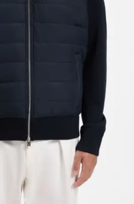 BOSS Padded-front Jacket In Virgin Wool