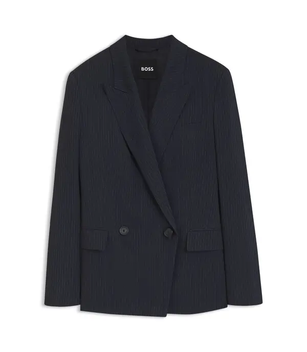BOSS Regular-fit Blazer In Pinstripe Stretch Crepe