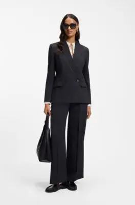 BOSS Regular-fit Blazer In Pinstripe Stretch Crepe