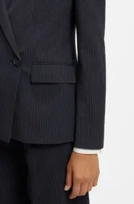 BOSS Regular-fit Blazer In Pinstripe Stretch Crepe