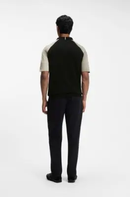 BOSS Active Color-blocked Knit Polo