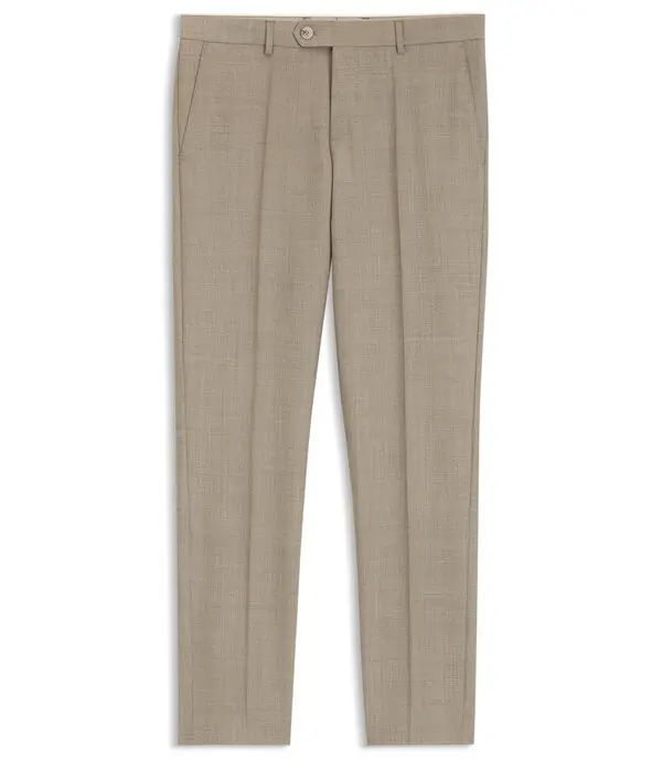 BOSS By Beckham Slim-fit Suit Pants In Virgin Wool
