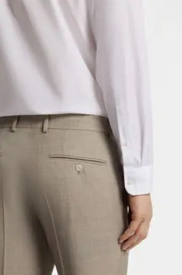 BOSS By Beckham Slim-fit Suit Pants In Virgin Wool