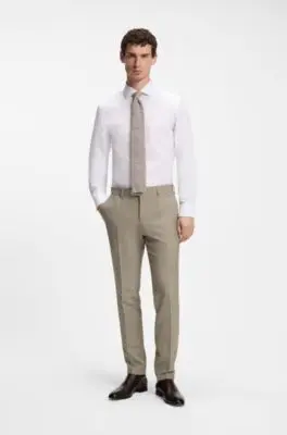 BOSS By Beckham Slim-fit Suit Pants In Virgin Wool