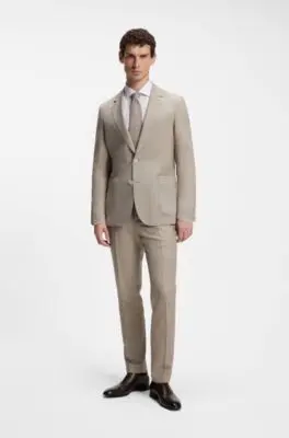 BOSS By Beckham Slim-fit Suit Jacket In Virgin Wool