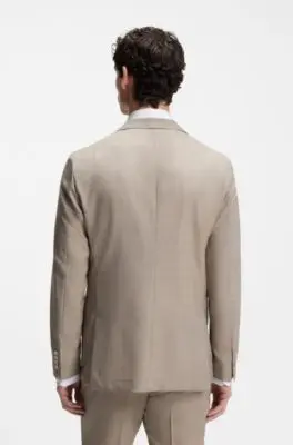 BOSS By Beckham Slim-fit Suit Jacket In Virgin Wool