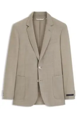 BOSS By Beckham Slim-fit Suit Jacket In Virgin Wool