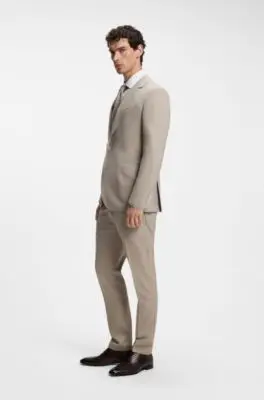 BOSS By Beckham Slim-fit Suit Jacket In Virgin Wool