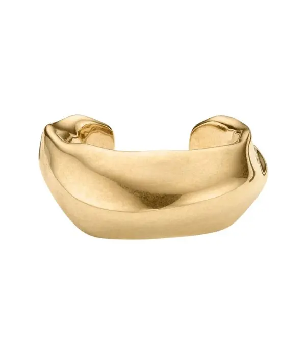 JIMMY CHOO Textured Gold Finish Metal Cuff Bracelet - Silver