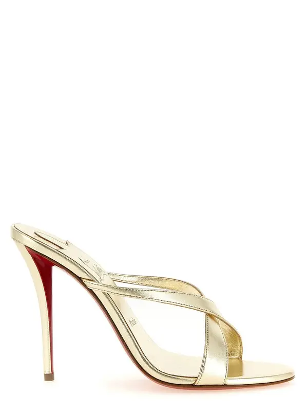 CHRISTIAN LOUBOUTIN Mulazee Cross Mules - Gold