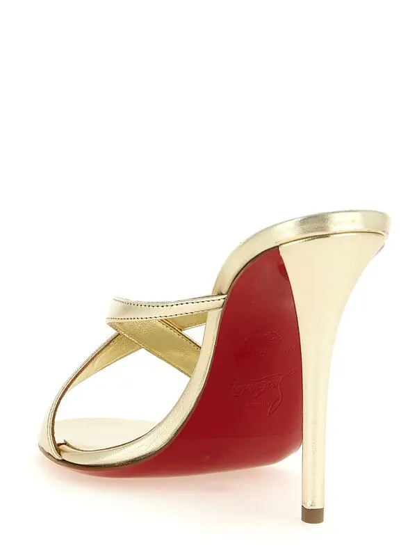 CHRISTIAN LOUBOUTIN Mulazee Cross Mules - Gold
