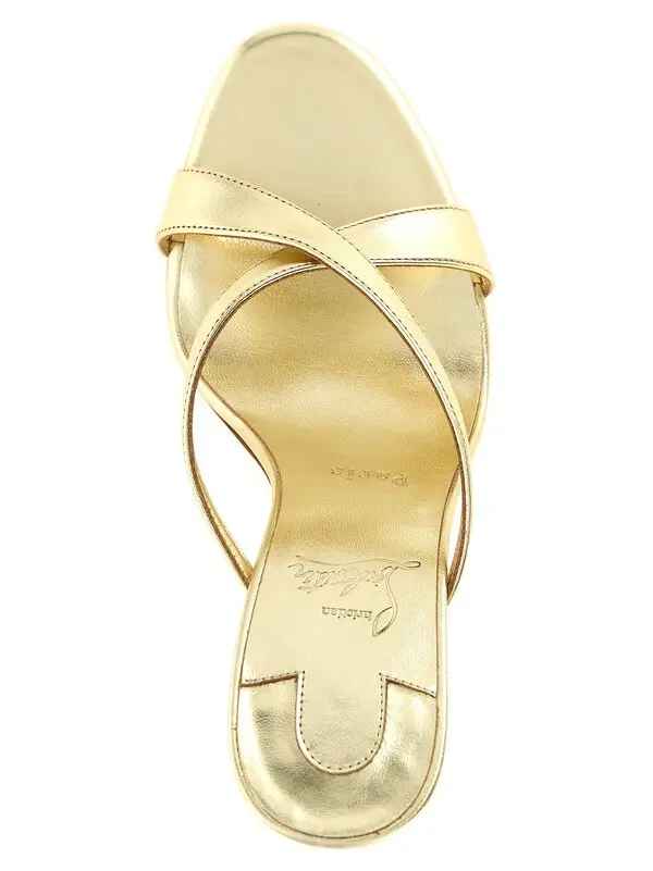 CHRISTIAN LOUBOUTIN Mulazee Cross Mules - Gold