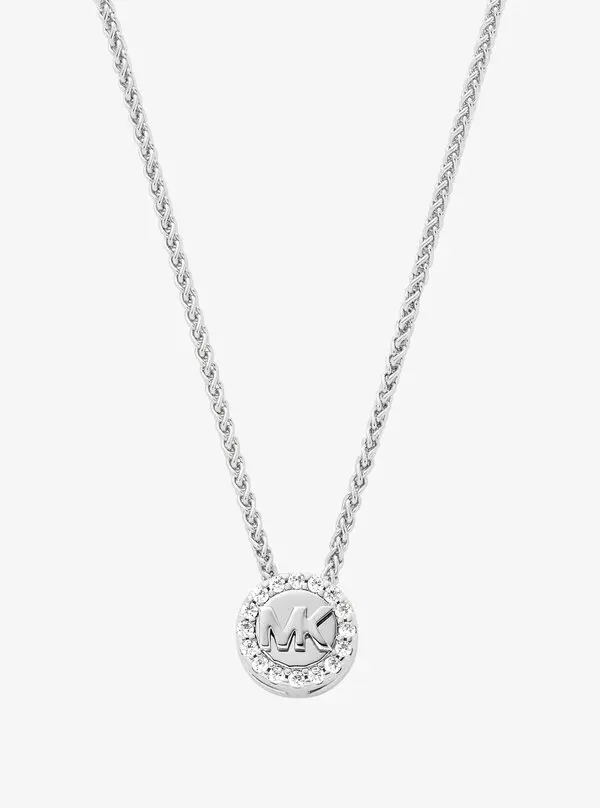 Michael Kors Pavé Logo Pendant Necklace
