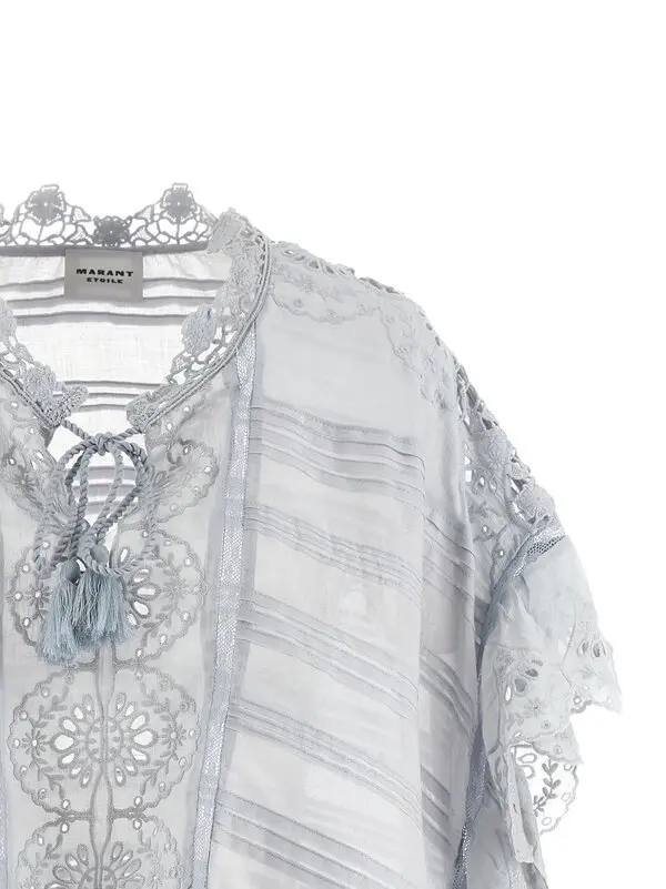 Isabel Marant Étoile Payton' Cotton Top With Lace And Tassels