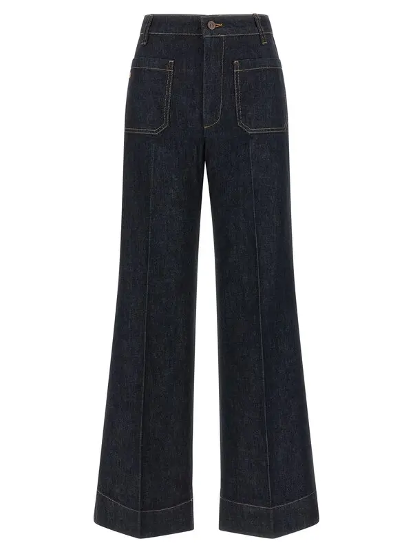 Victoria Beckham Alina Wide Leg Jeans - Blue