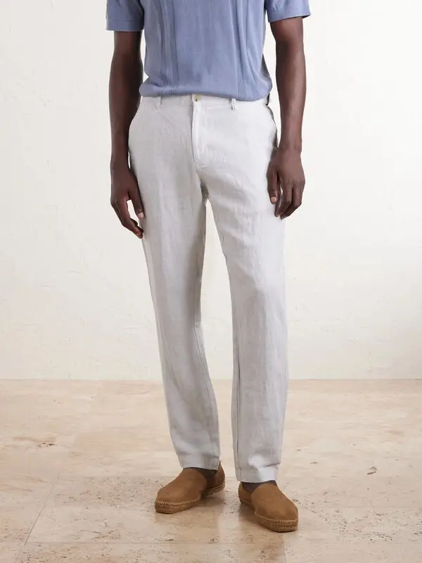 Onia Straight-leg Linen Trousers