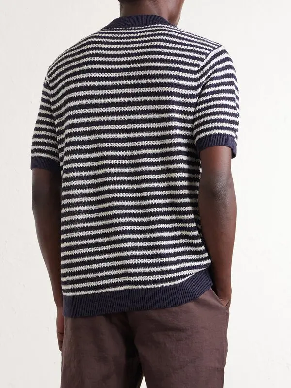 Onia Striped Knitted Linen Shirt