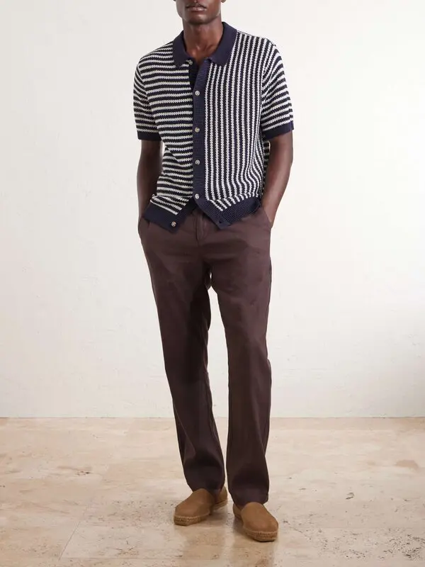 Onia Striped Knitted Linen Shirt