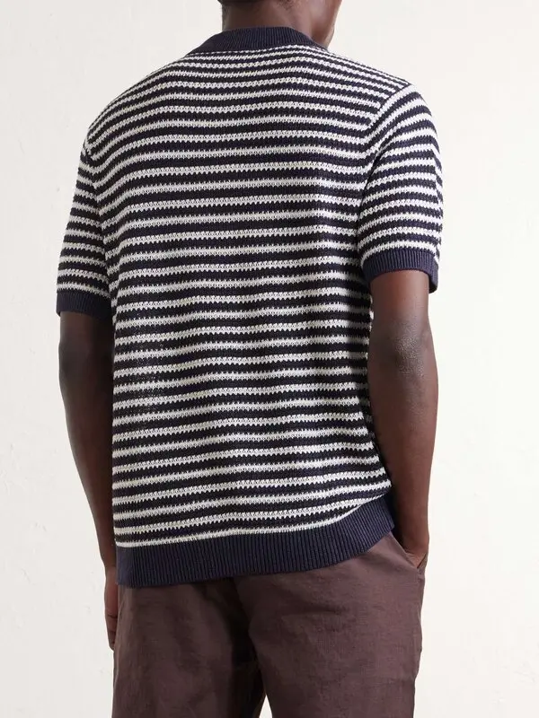 Onia Striped Knitted Linen Shirt