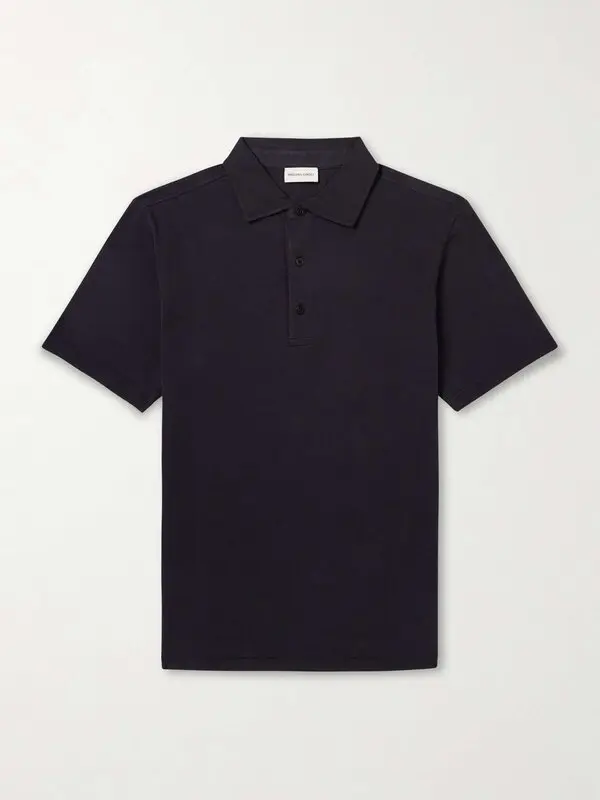 Frescobol Carioca Luca Cotton-piqué Polo Shirt - Black