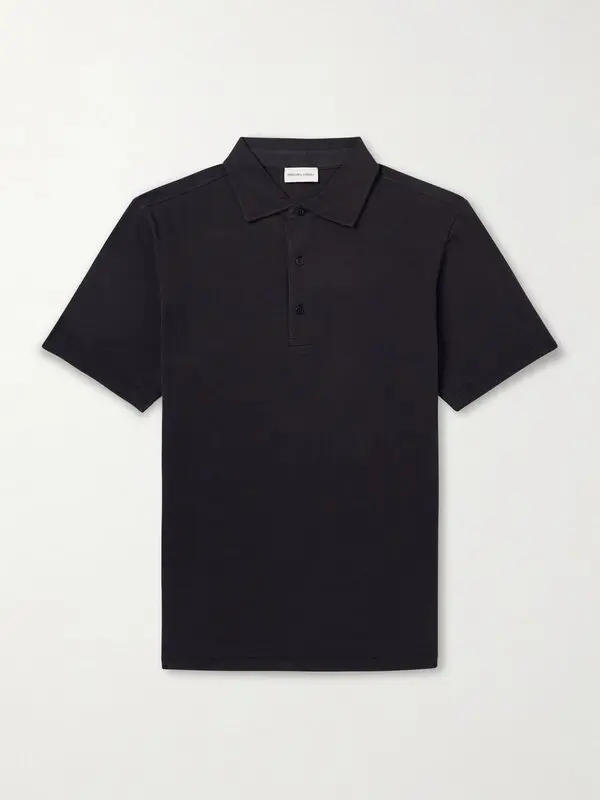 Frescobol Carioca Luca Cotton-piqué Polo Shirt - Black