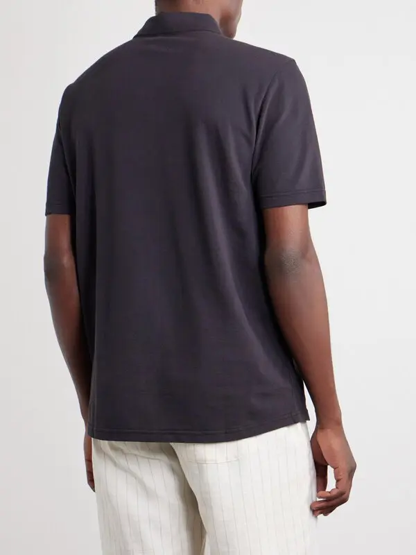 Frescobol Carioca Luca Cotton-piqué Polo Shirt - Black