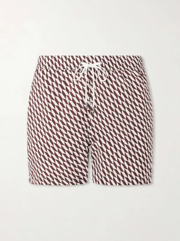 Onia Charles Straight-leg Printed Swim Shorts - Brown