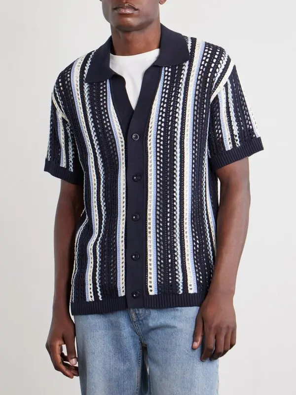 Frescobol Carioca Pinto Crocheted Cotton Shirt