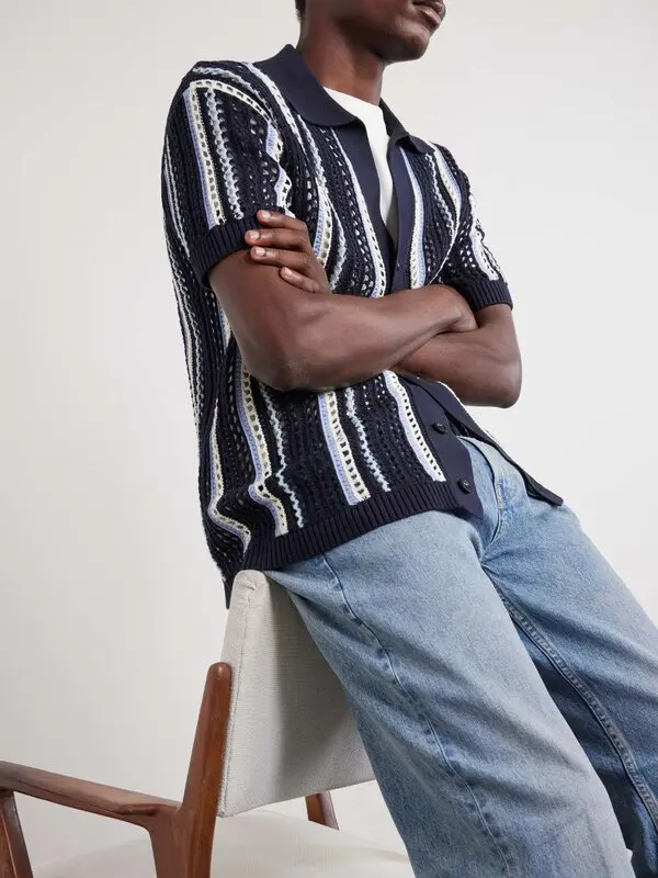 Frescobol Carioca Pinto Crocheted Cotton Shirt