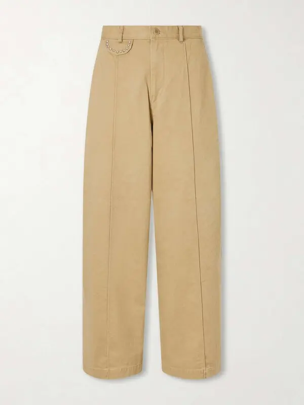 Kapital Boogie Day Straight-leg Panelled Cotton-twill Trousers - Beige