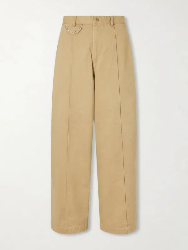 Kapital Boogie Day Straight-leg Panelled Cotton-twill Trousers - Neutrals