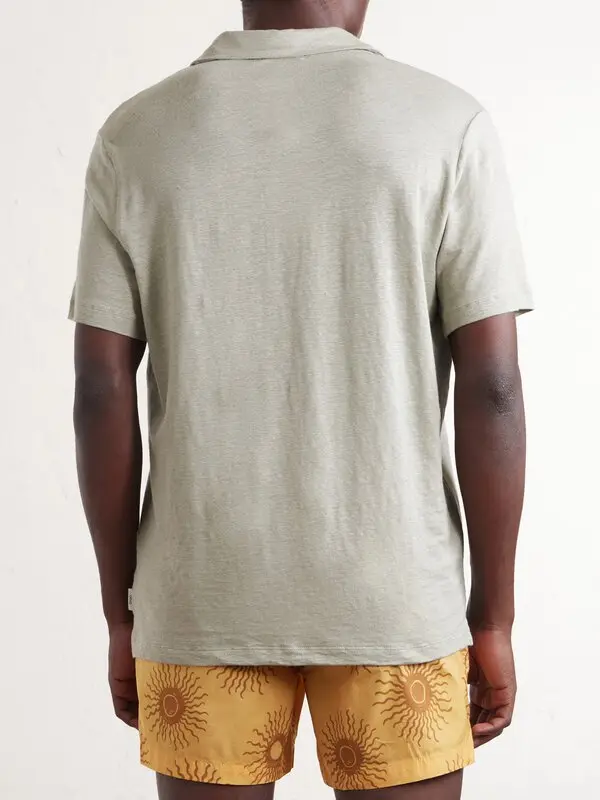 Onia Shaun Linen-blend Polo Shirt
