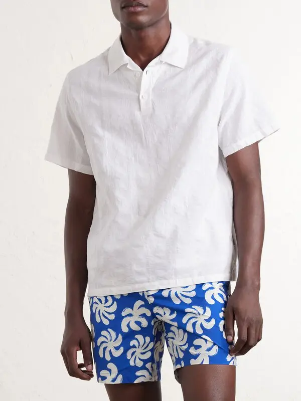 Onia Cotton And Linen-blend Polo Shirt