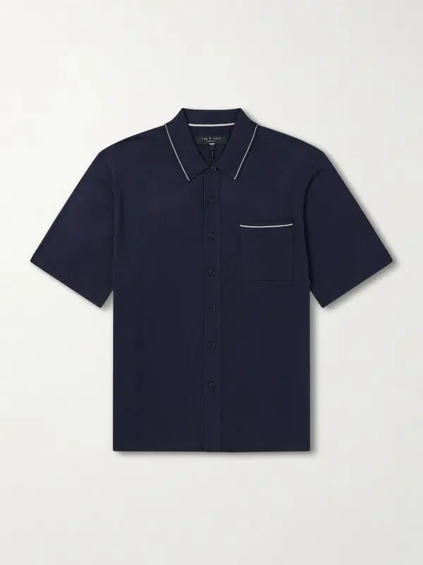 Rag & Bone Conrad Cotton And Silk-blend Polo Shirt