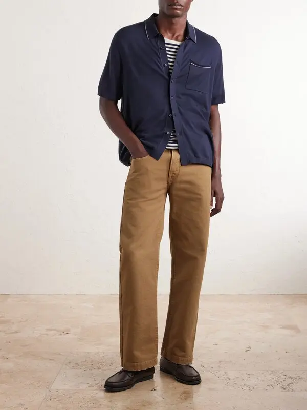 Rag & Bone Conrad Cotton And Silk-blend Polo Shirt