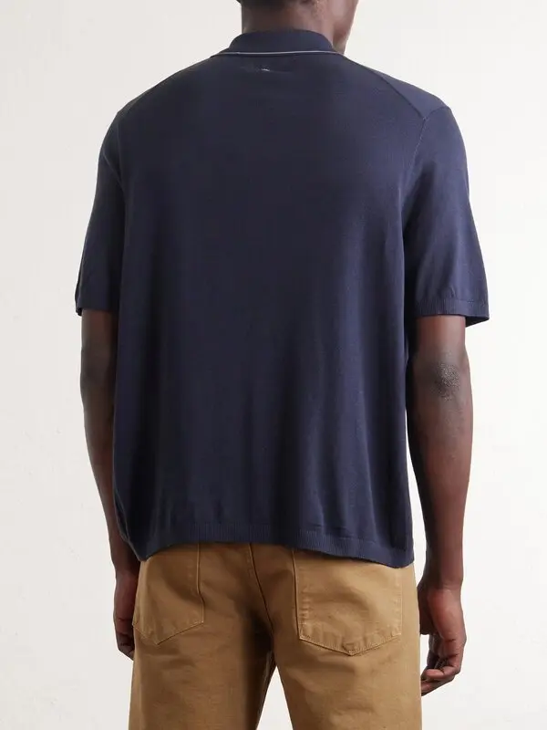 Rag & Bone Conrad Cotton And Silk-blend Polo Shirt