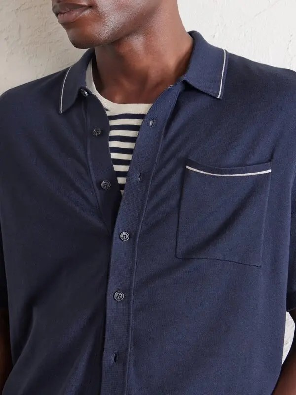 Rag & Bone Conrad Cotton And Silk-blend Polo Shirt
