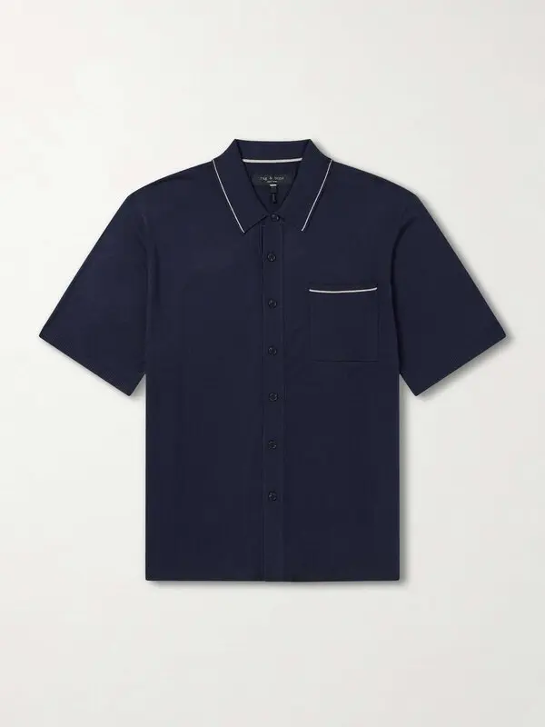 Rag & Bone Conrad Cotton And Silk-blend Polo Shirt
