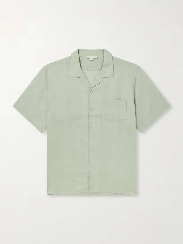 Onia Convertible-collar Linen And Lyocell-blend Shirt