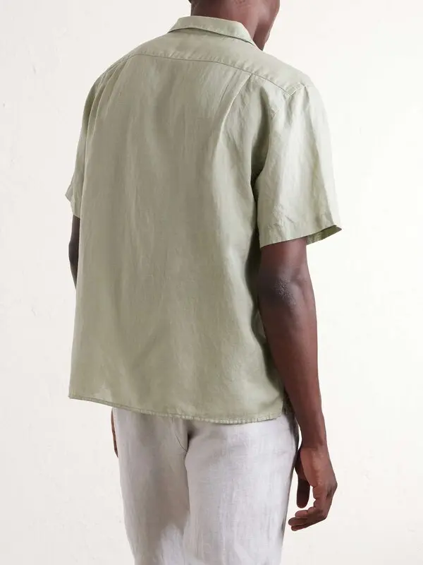 Onia Convertible-collar Linen And Lyocell-blend Shirt
