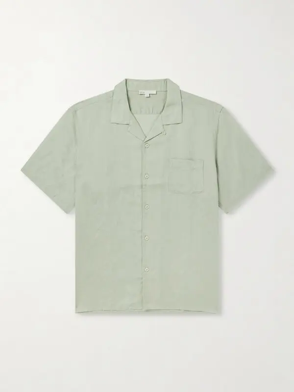 Onia Convertible-collar Linen And Lyocell-blend Shirt