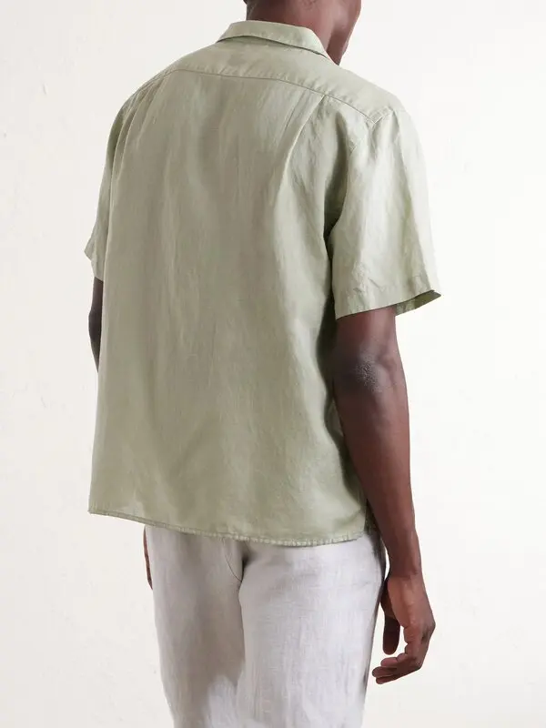 Onia Convertible-collar Linen And Lyocell-blend Shirt
