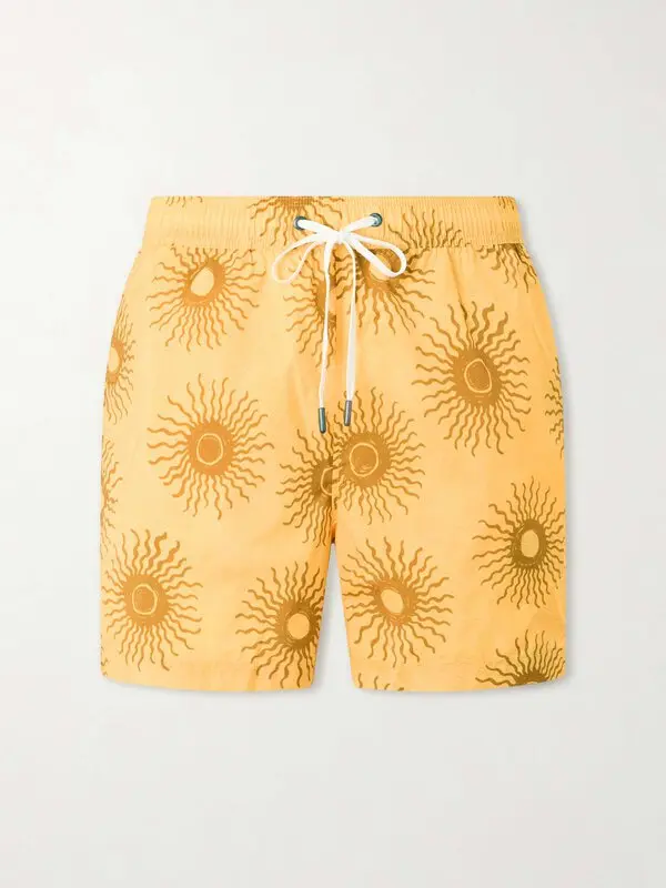 Onia Charles Straight-leg Printed Swim Shorts - Orange