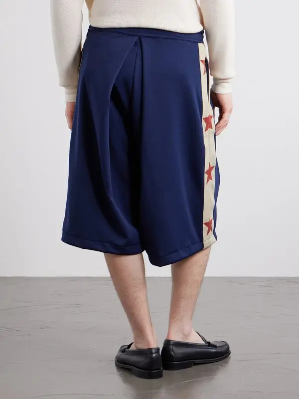 Kapital Kome-kome Straight-leg Satin-jersey Shorts