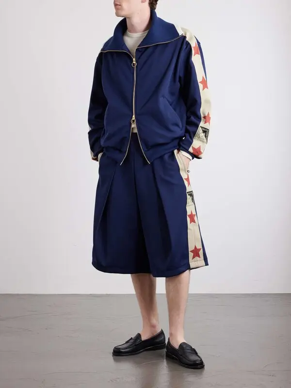 Kapital Kome-kome Straight-leg Satin-jersey Shorts