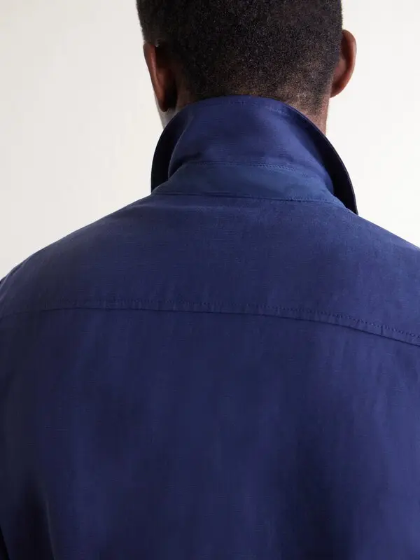 Eleventy Lyocell And Linen-blend Shirt
