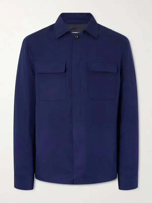 Eleventy Lyocell And Linen-blend Shirt