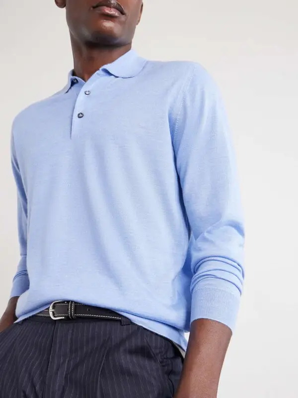 Fedeli Sportman Cashmere And Silk-blend Polo Shirt